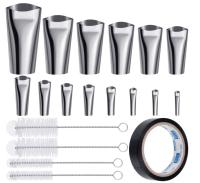 China 19 Pieces Caulking Finisher Kit, 14 Pieces Caulk Nozzle Applicator Stainless Steel Sealant Nozzle, Connecting Tape for sale