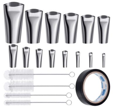 China 19 Pieces Caulking Finisher Kit, 14 Pieces Caulk Nozzle Applicator Stainless Steel Sealant Nozzle, Connecting Tape for sale