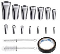 China 19 Pieces Caulking Finisher Kit, 14 Pieces Caulk Nozzle Applicator Stainless Steel Sealant Nozzle, Connecting Tape for sale