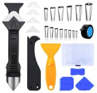 China 26PCS Caulking Finisher Tool Kit, 3 in 1 Caulking Tools(Stainless Steel head), Sealant Caulk Nozzle Kit for sale
