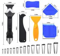 China 26PCS Caulking Finisher Tool Kit, 3 in 1 Caulking Tools(Stainless Steel head), Sealant Caulk Nozzle Kit for sale