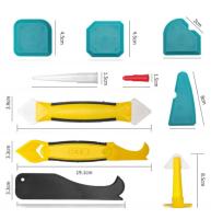 China 18 Pcs Caulking Tool Kit 3 in 1 Silicone Sealant Finishing Tool Grout Scraper Remover Caulk Nozzle Caps for sale