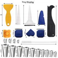 China 30Pcs Practical Silicone Caulking Tool Kit With 14 Pieces Caulking Nozzles for sale