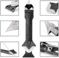 China Stainless Steel Head Silicone Sealant Tool 3 In 1 Sealant Scraper Multifunction for sale
