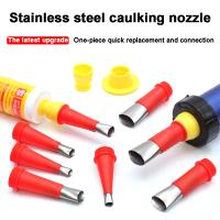 China The latest upgrade one-piece stainless steel reusable sealant caulking nozzle for glass glue/ structural glue for sale