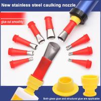 China The latest upgrade one-piece stainless steel reusable sealant caulking nozzle for glass glue/ structural glue for sale