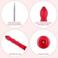 China 30 Pcs Caulk Tube Sealer Cap Saver Caps and 4 Pcs Piercing Tool Needle Cone Plastic Handle for Glass Cement Sealing Preserving for sale