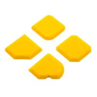China Popular Yellow Sealant Profile Tool Caulk Finishing Spatula 4pcs Per Bag Packing for sale
