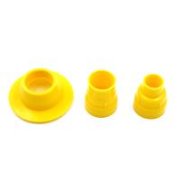 China Yellow Silicone Sealant Tool 3pcs Connection Bases For Caulking Nozzle Applicators for sale