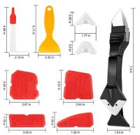 China 13 pcs red scrapers 3 in 1 Silicone Caulking Removal Tools Set Kit Sealant Finishing Tool Scraper Caulk Remover/ Nozzle for sale