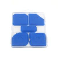 China 5PCS Blue Silicone Sealant Spatula Grout Joint Smoother Scraper Set with Plastic Box for sale
