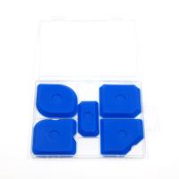 China 5PCS Blue Silicone Sealant Spatula Grout Joint Smoother Scraper Set with Plastic Box for sale
