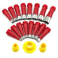 China 19pcs Red Stainless Steel Caulking Nozzle Applicator Tips and Connection Bases for sale