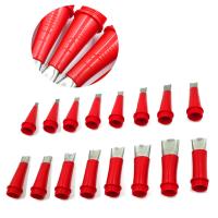China 19pcs Red Stainless Steel Caulking Nozzle Applicator Tips and Connection Bases for sale