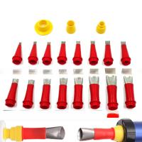 China 19pcs Red Stainless Steel Caulking Nozzle Applicator Tips and Connection Bases for sale