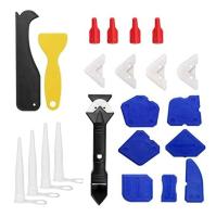 China K-052 23 PCS Caulking Tool Kit, 3 in 1 Caulking Tool Silicone Sealant Finishing Tool, Grout Scraper Caulk Remover Scraper for sale
