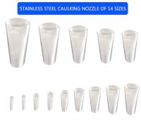China Reusable Caulking Nozzle Applicator Finishing Tool 26 pcs Stainless Steel Caulking Nozzle Set for sale