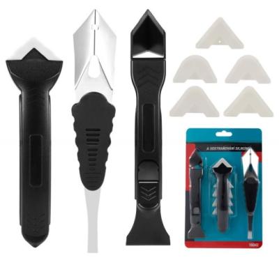 China K-047 3 Pieces Caulk Tool Kit Sealant Silicone Finishing Tools Caulking Tools for Silicone Sealant Grout Finishing Sealing for sale