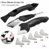 China K-047 3 Pieces Caulk Tool Kit Sealant Silicone Finishing Tools Caulking Tools for Silicone Sealant Grout Finishing Sealing for sale