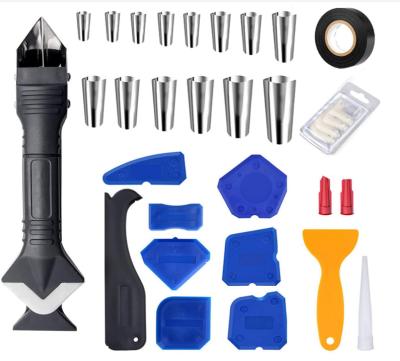 China Stainless Steelhead Perfect Caulking Finisher Nozzle 29 PCS Caulking Tool Kit 3 in 1 Silicone Caulking Tools for sale