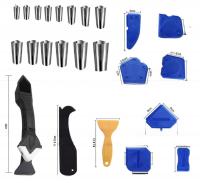 China Stainless Steelhead Perfect Caulking Finisher Nozzle 29 PCS Caulking Tool Kit 3 in 1 Silicone Caulking Tools for sale