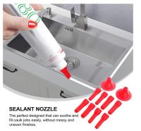 China K-022 10pcs Caulk Nozzle Flat Mouth Bent Caulking Gun Tips Cone Trowel Nozzles Sealant Finishing Tool for Kitchen Bathroom for sale
