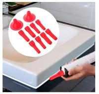 China K-022 10pcs Caulk Nozzle Flat Mouth Bent Caulking Gun Tips Cone Trowel Nozzles Sealant Finishing Tool for Kitchen Bathroom for sale