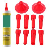 China K-022 10pcs Caulk Nozzle Flat Mouth Bent Caulking Gun Tips Cone Trowel Nozzles Sealant Finishing Tool for Kitchen Bathroom for sale