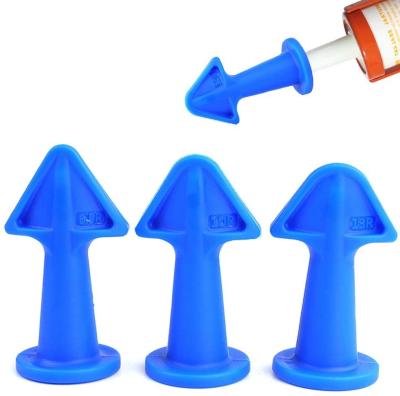 China 3 Pcs blue / green Silicone Caulking Tools Plastic Sealant Nozzle Epoxy Piston Caulk Nozzle Applicator Accessories for sale