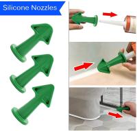 China 3 Pcs blue / green Silicone Caulking Tools Plastic Sealant Nozzle Epoxy Piston Caulk Nozzle Applicator Accessories for sale