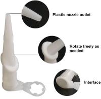 China 360 Pack Caulk Nozzles Universal 360 Degree Rotating Bent Cartridge Sealant Nozzle Plastic Caulking Glue Head for sale