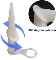 China 360 Pack Caulk Nozzles Universal 360 Degree Rotating Bent Cartridge Sealant Nozzle Plastic Caulking Glue Head for sale