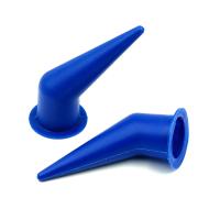 China Blue Plastic Glass Glue 45 Degree Angled Bent Cone Nozzle Tip for Caulking Gun for sale