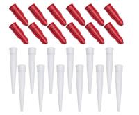 China 24 Pieces Caulk Nozzles Caps Set, Includes 12 Packs White Caulk Nozzles and 12 Packs Red Caulk Caps Nozzle Caps, Plastic for sale