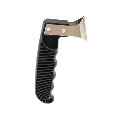 China Black Plastic Handle Silicone Sealant Tool Grout Scraper Tool With Stainless Steel Blade for sale