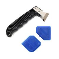 China 3pcs/ set Stainless Steelhead Black Grout Remover Scraper 2pcs Blue Silicone Caulking Removal Scraper for sale