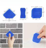 China 5pcs/ set Blue Silicone Spatulas and Stainless Steelhead Black Caulk Remover Glass Glue Angle Scraper for sale
