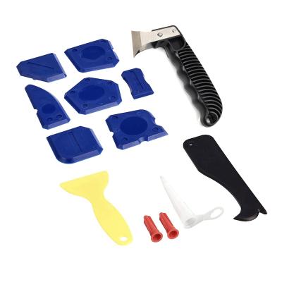 China 12 Piece Silicone Caulking Tool Kit with Caulking Removal Nozzle and Caps, Finishing Tool, Angle Knife for sale