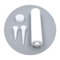 China 310ml HDPE Empty Silicone Sealant Large Diameter Plastic Cartridge with External Thread for sale
