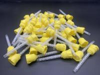 China 100Pcs Yellow Dental Mixing Tips and Dental Intra Oral Tips for Dental Impression Mixing for sale
