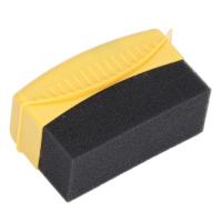 China Yellow Tire Contour Dressing Applicator Pad Car Wheel Polishing Waxing Sponge Brush for sale