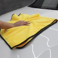 China Plush Yellow Microfiber Car Cleaning Cloth Car Wash Towels Multipurpose for sale