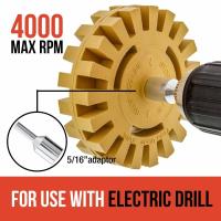 China 4 Inch Double Sided Adhesive Graphics Removal Tool Rubber Eraser Wheel for Drill for sale