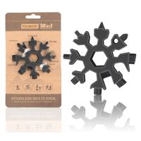 China 18 in 1 Portable Outdoor Key Chain Bottle Opener Flat Screwdriver Kit Stainless Steel Snowflake Multitool for sale