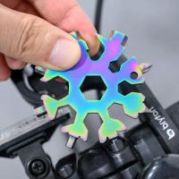 China Bicycle Wrench Set Screwdriver Kit 18 in 1 Stainless Steel Snowflake Multitool for Outdoor Camping Daily Tool for sale