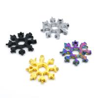 China Christmas Gift Stainless Steel Color Snowflake Bottle Opener Flat Phillips Screwdriver 18in1 Snowflake Multi Tool for sale
