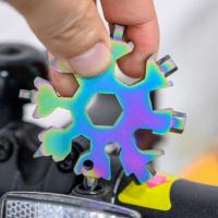 China Christmas Gift Stainless Steel Color Snowflake Bottle Opener Flat Phillips Screwdriver 18in1 Snowflake Multi Tool for sale