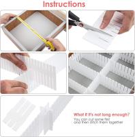 China 4pcs Plastic Adjustable DIY Storage Organizer Drawer Dividers for Socks/ Underwear/ Makeup/ Kitchen/ Dresser for sale