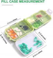 China Travel Pill Organizer Moisture Proof Small Pill Box Pill Case with 8 Compartments for sale
