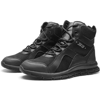 China Outdoor men's winter plus velvet warm non-slip wear-resistant lace-up boots hiking boots men's new for sale